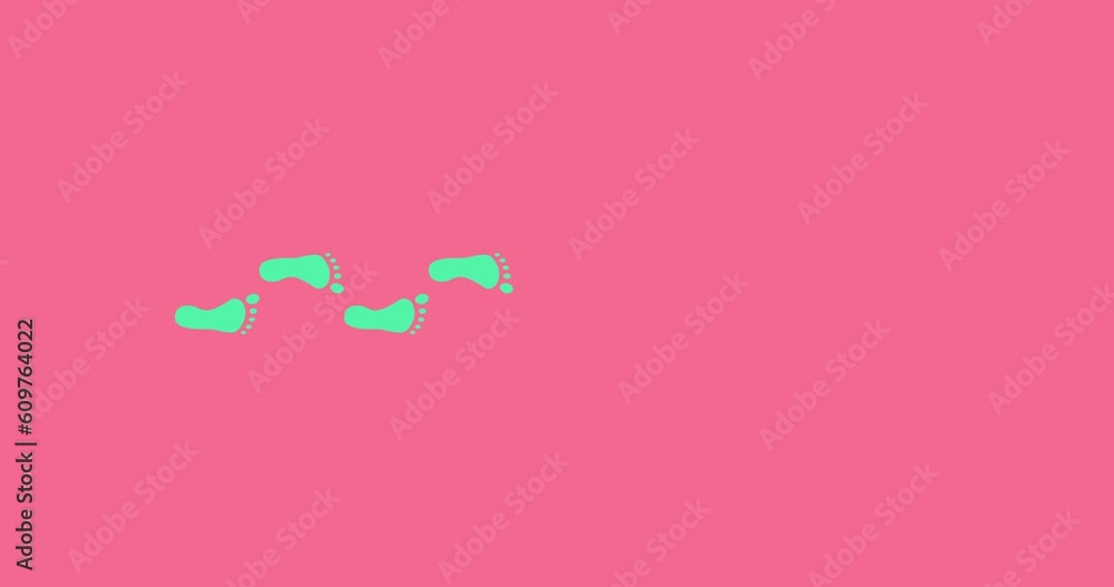 Feet loader loop animation. 4K resolution animation. Human foot print ...