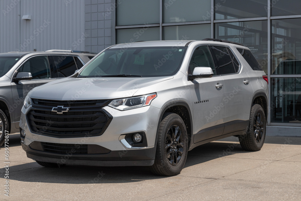 Chevrolet Traverse display at a dealership. Chevy offers the Traverse ...