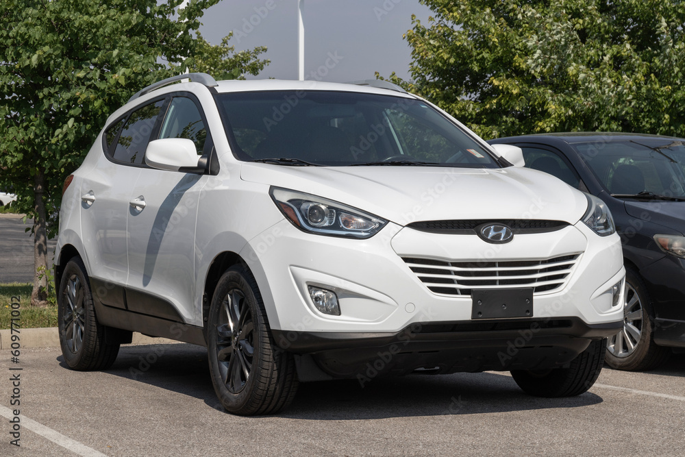 Hyundai Tucson display at a dealership. Hyundai offers the Tucson in SE ...