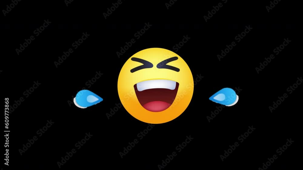 laughing emoticon with tears of joy loop Animation video transparent ...