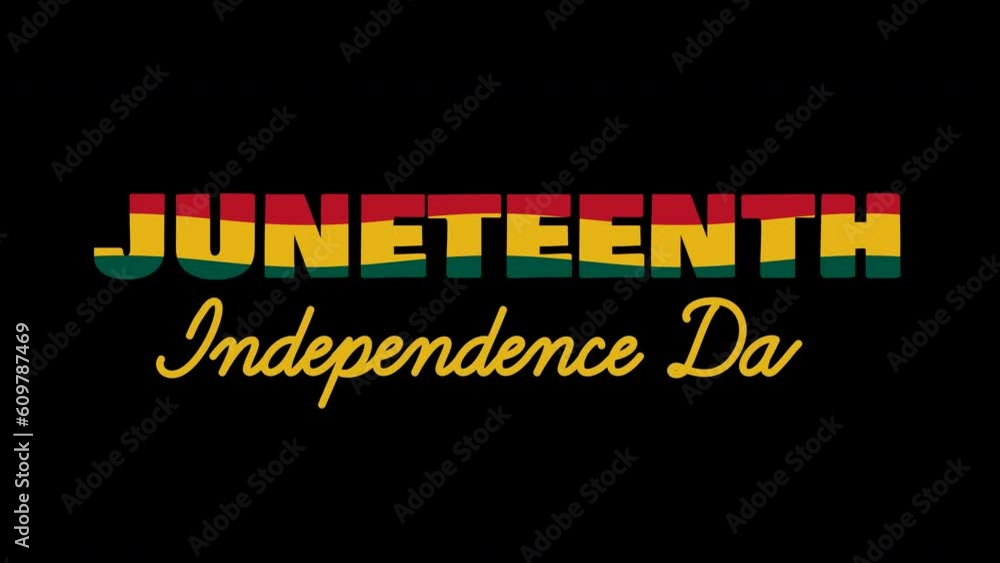 Juneteenth Independence Day. June 19. Handwriting Lettering Animation ...