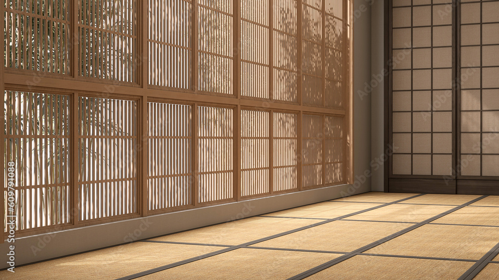 Empty Traditional Japanese Style Room With Tatami Mat Floor, 52% OFF