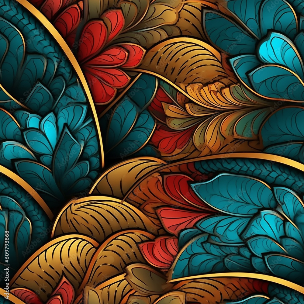 Generative AI image of Borneo art-inspired design tile embodies the ...