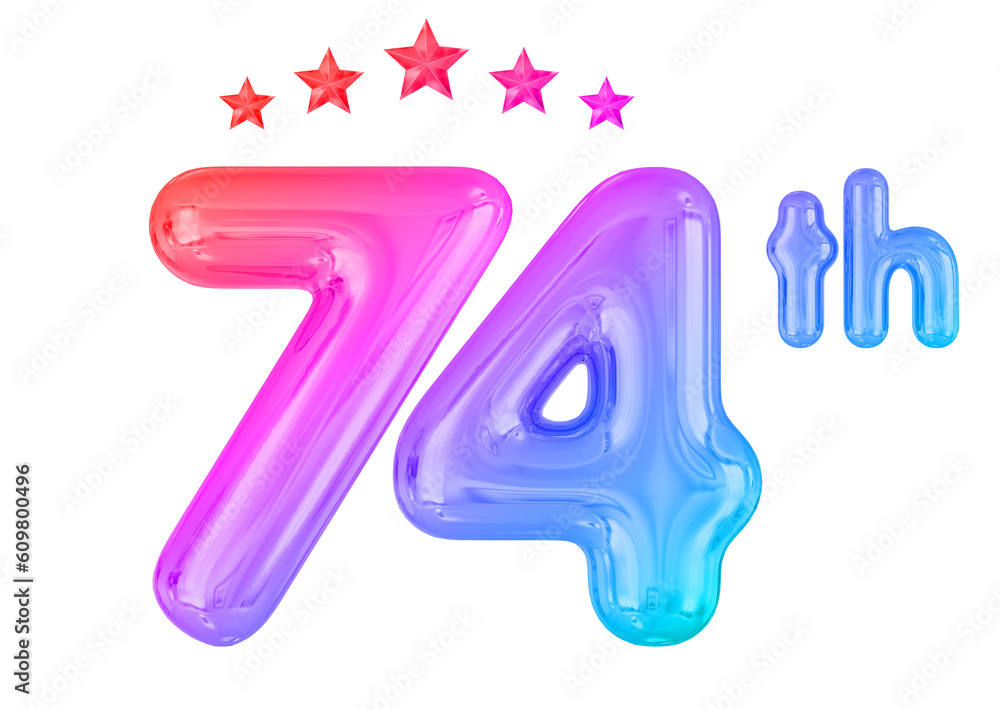 74th Anniversary Balloons Stock Illustration | Adobe Stock