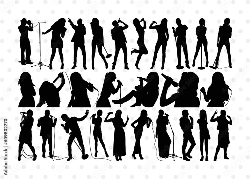 Singer Silhouette, Singer SVG, Singing People Svg, Singer Women Svg ...