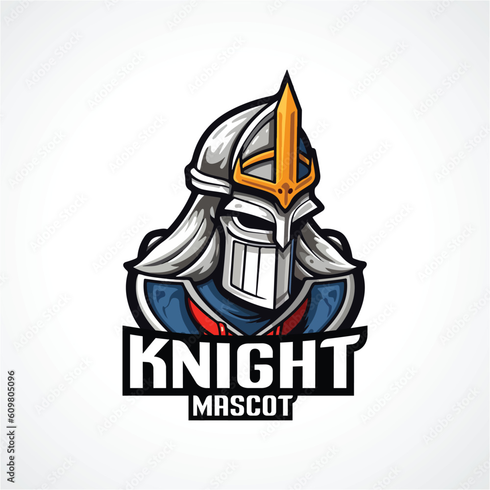 Vetor de Knight Mascot Logo Design Warrior Mascot Logo Design Knight ...