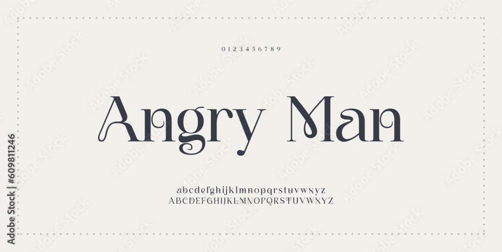 Angry Man Luxury alphabet letters font. Classic Lettering Minimal ...