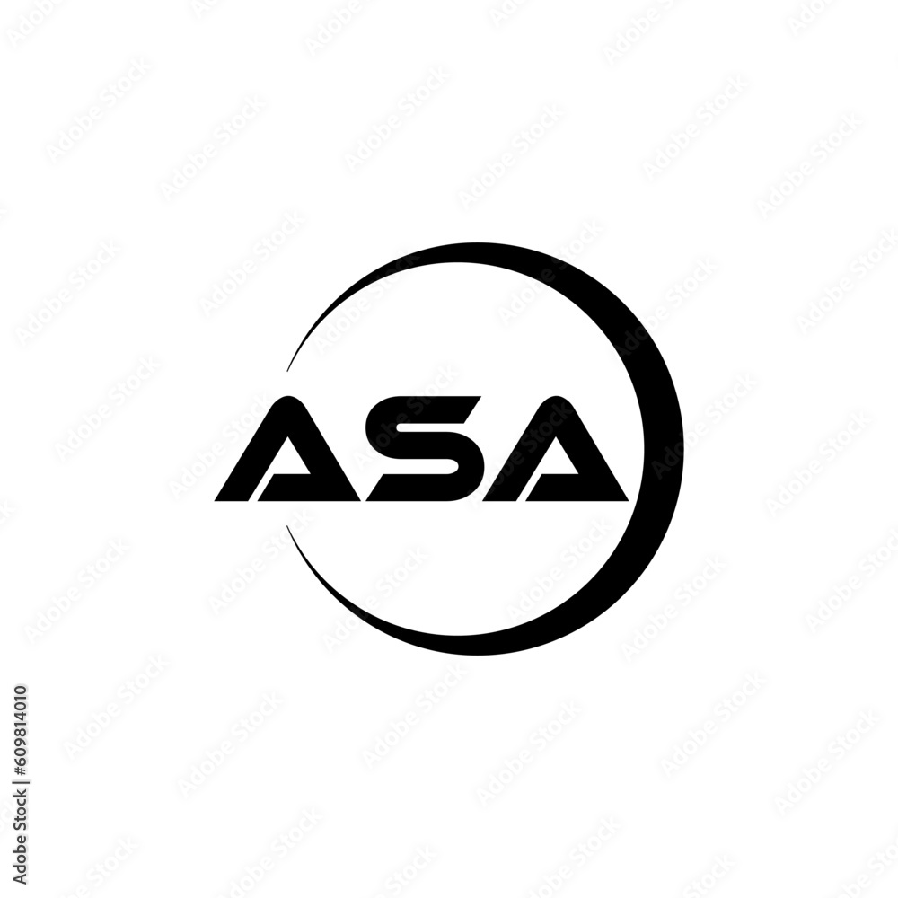 ASA letter logo design with white background in illustrator, cube logo ...