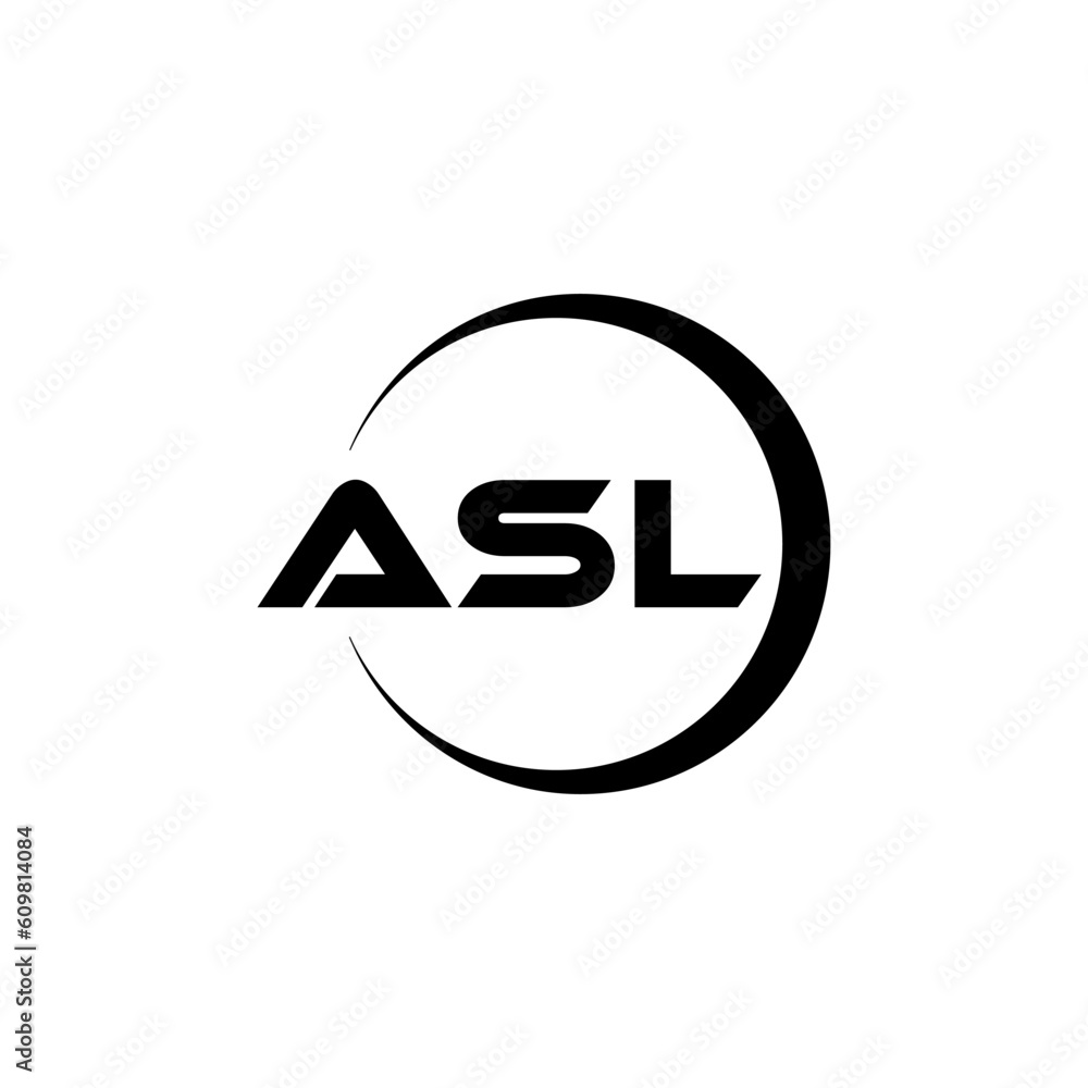 ASL letter logo design with white background in illustrator, cube logo ...