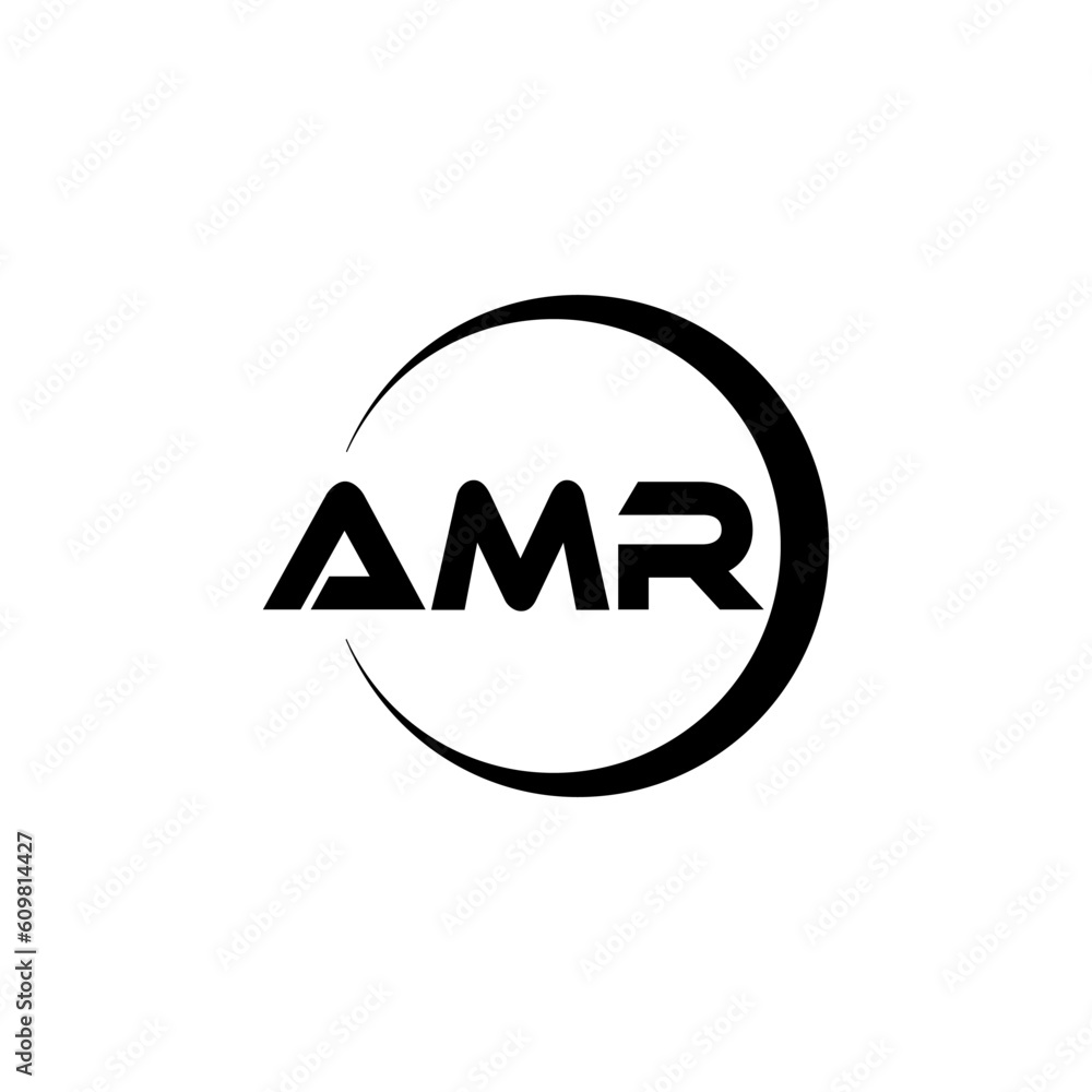AMR letter logo design with white background in illustrator, cube logo ...