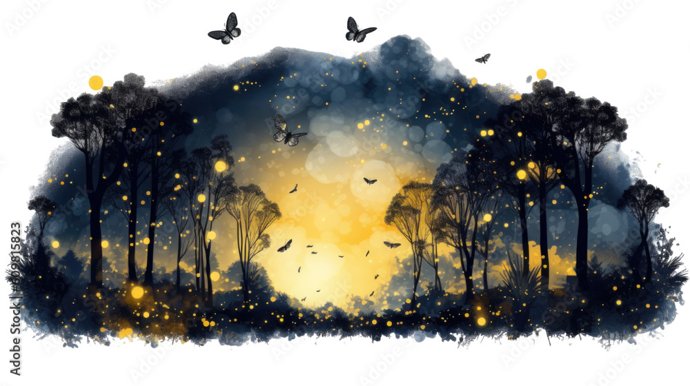 enchanting fireflies isolated on a transparent background for design ...