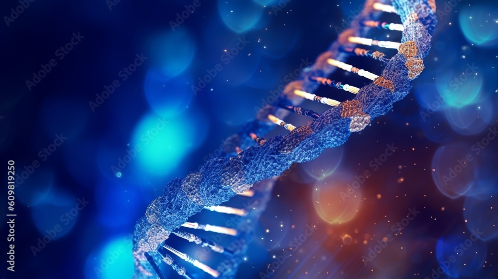 Dna helix with blue light, Genetic Code DNA Molecule Structure ...