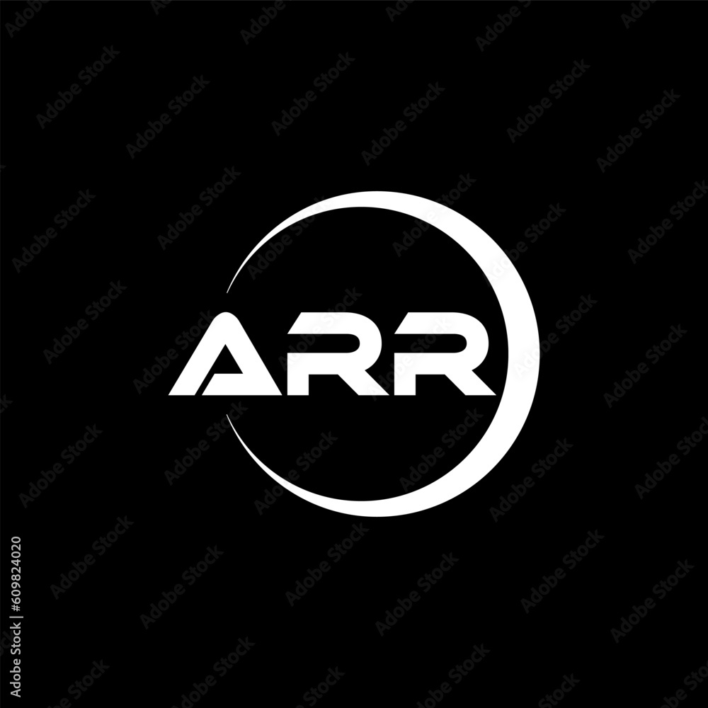 ARR letter logo design with black background in illustrator, cube logo ...