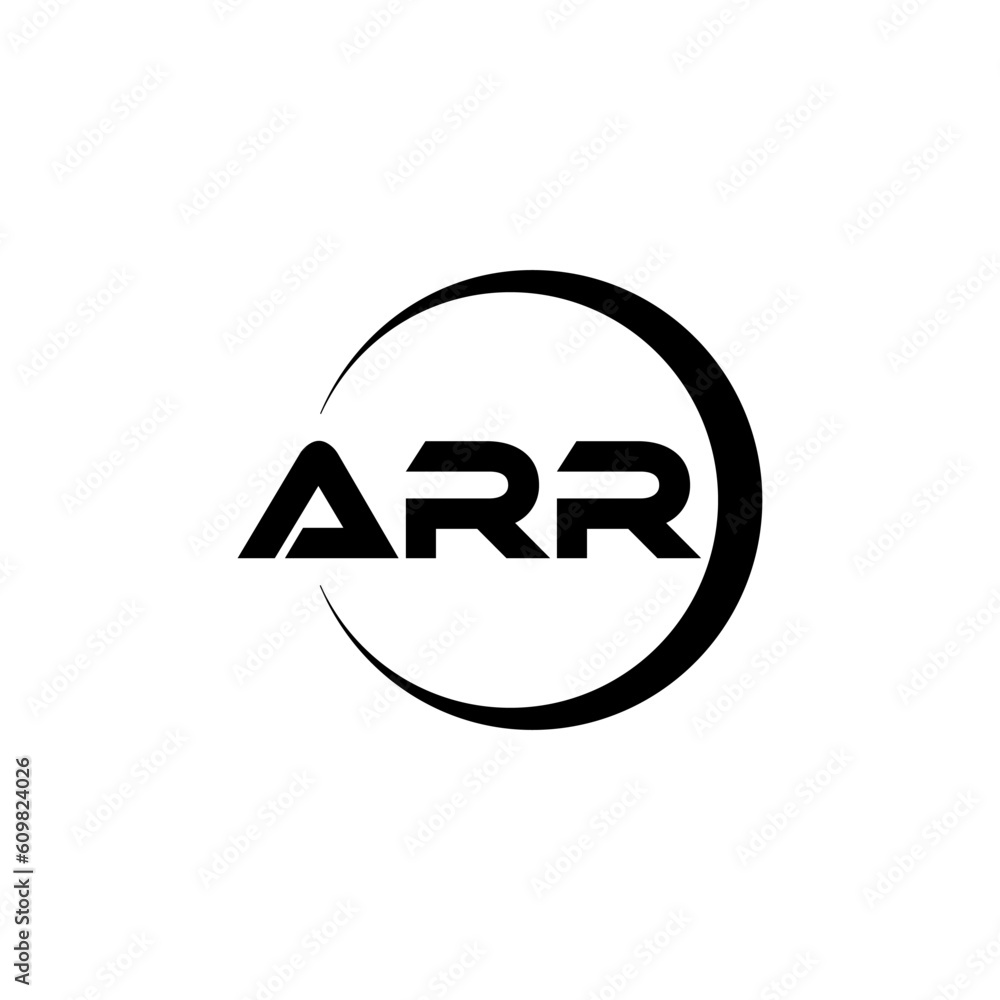 ARR letter logo design with white background in illustrator, cube logo ...