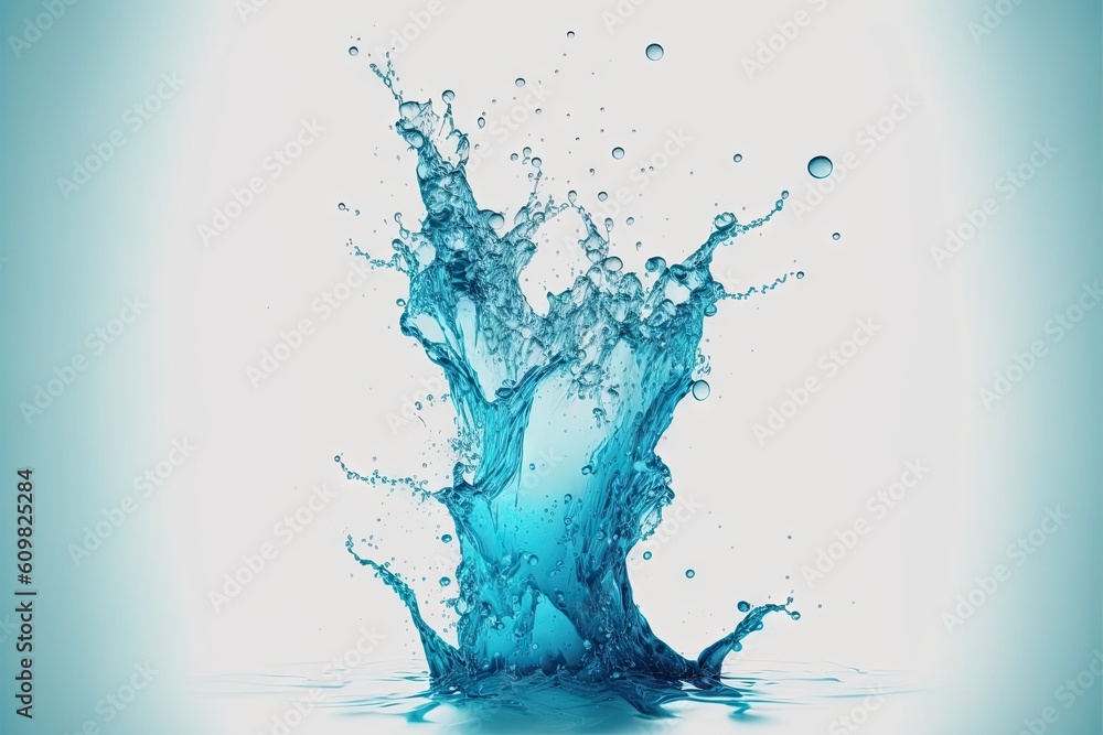 Abstract art in splashing with blue water transparent isolated ...