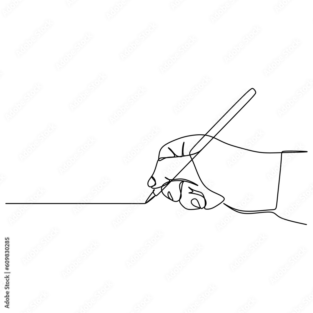 one line drawing continuous design of hand writing with isolated on ...