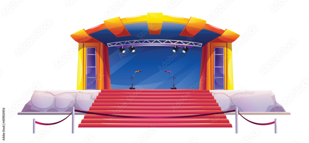 Music concert stage in park for show or outdoor festival event cartoon ...
