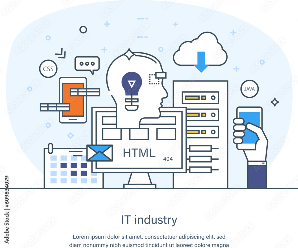 IT software industry, modern innovative information technologies ...