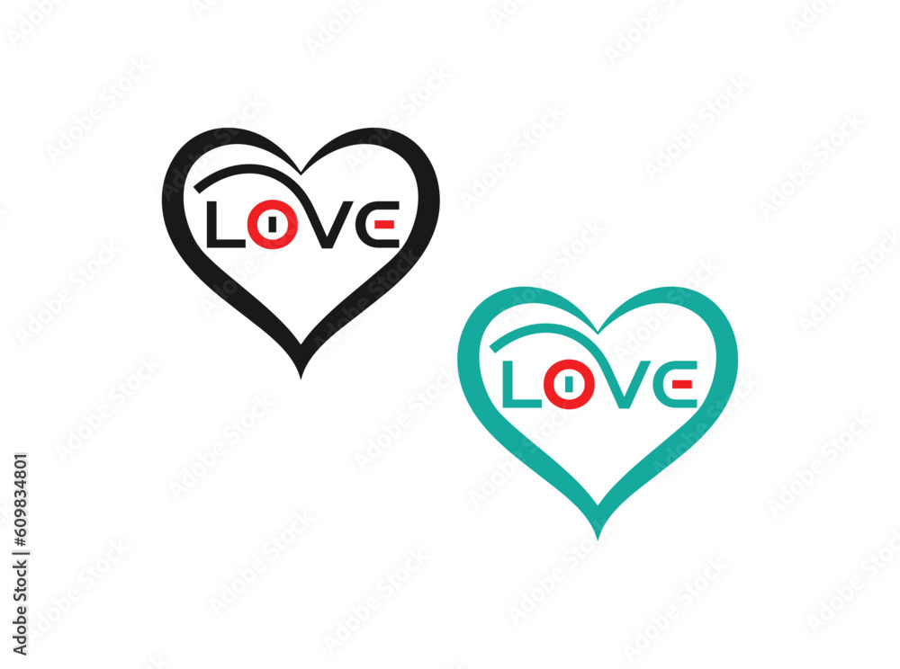 Color Love, Love logo Black and White Stock Photos and Images, Premium ...