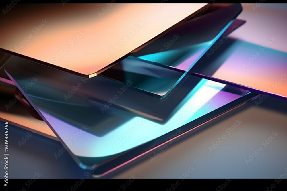 Overlapping, asymmetrical 2D surface with subdued tones at the edges ...