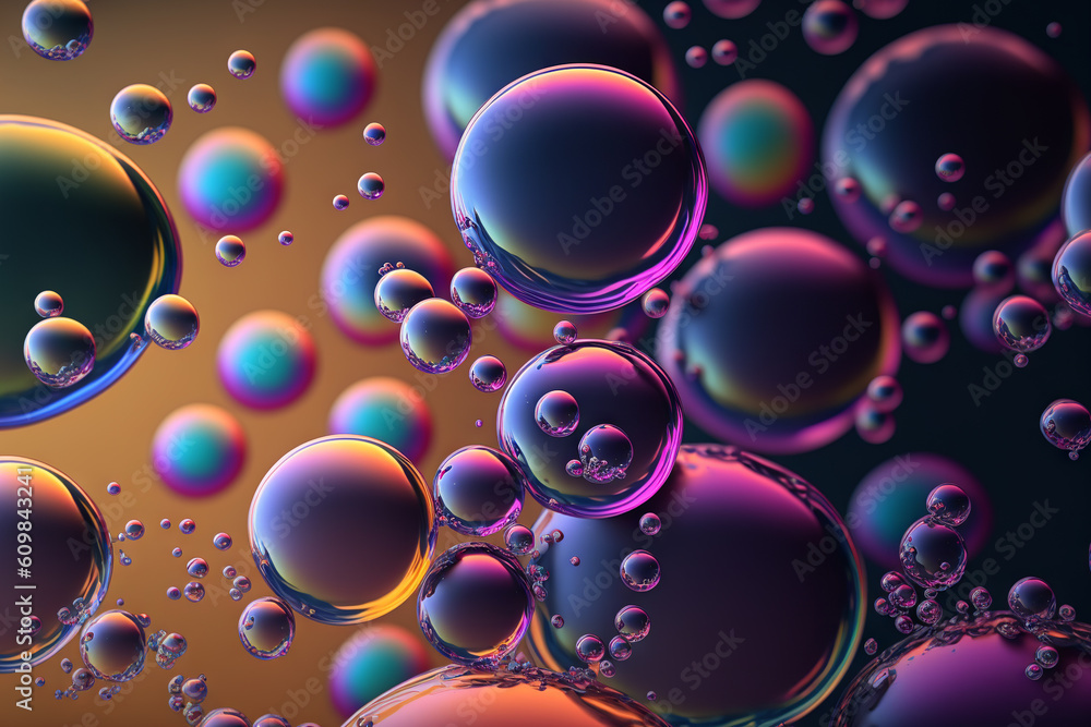 Bubbles background with psychedelic colors. Surreal wallpaper with ...