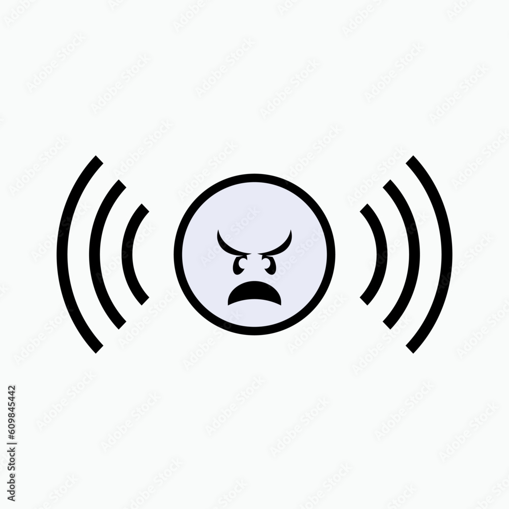 Aggressive Icon. Angry, Over Reaction Symbol in Line Art Style - Vector ...