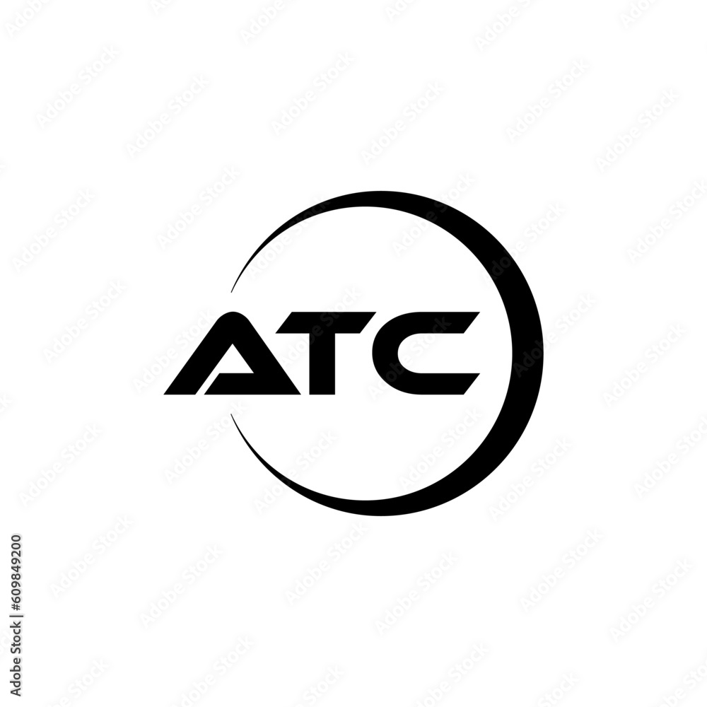 ATC letter logo design with white background in illustrator, cube logo ...