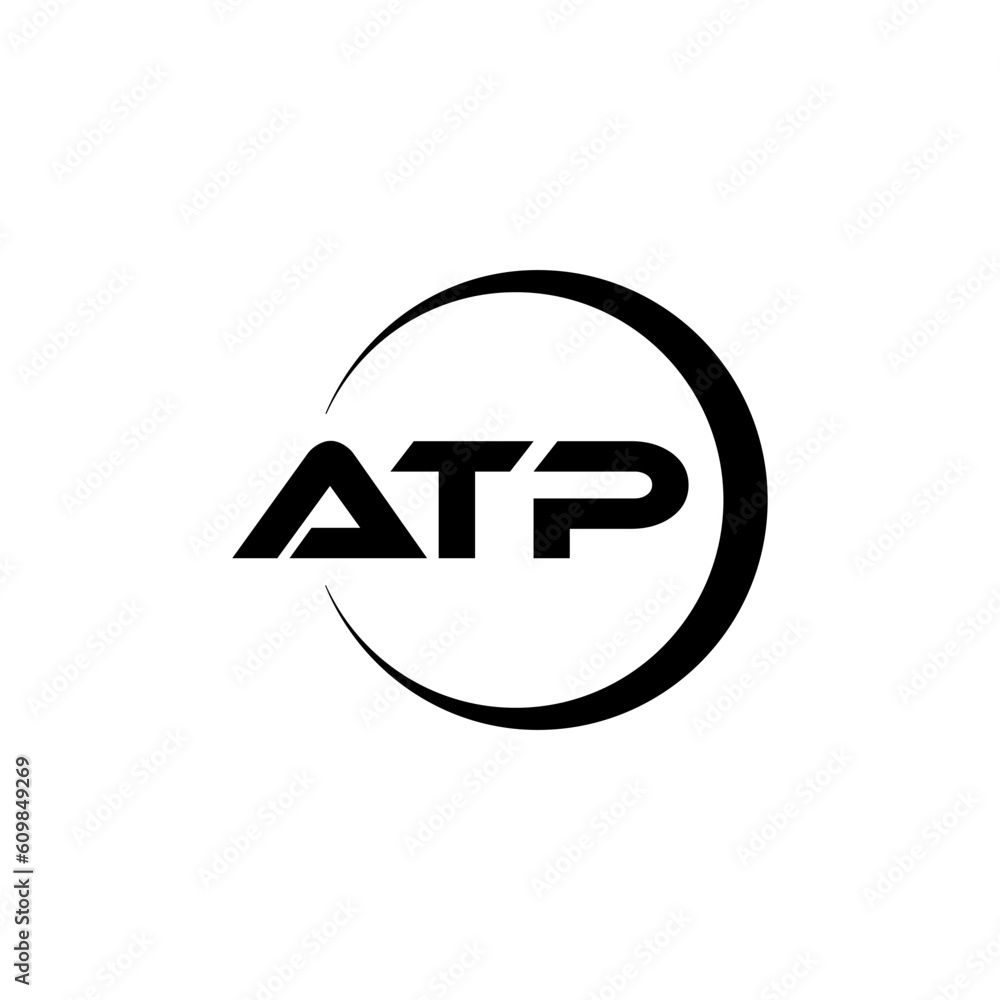 ATP letter logo design with white background in illustrator, cube logo ...
