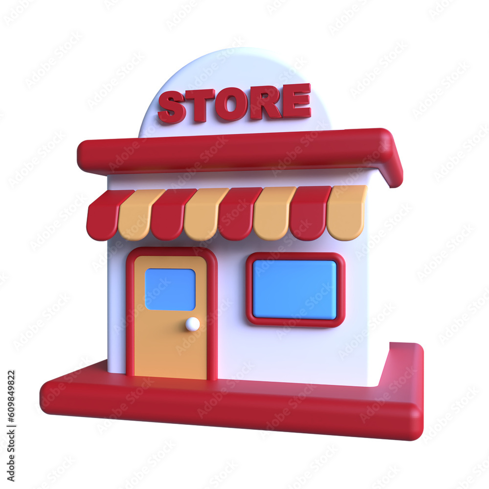 Store 3D Icon ui png transparent background Stock Illustration | Adobe ...