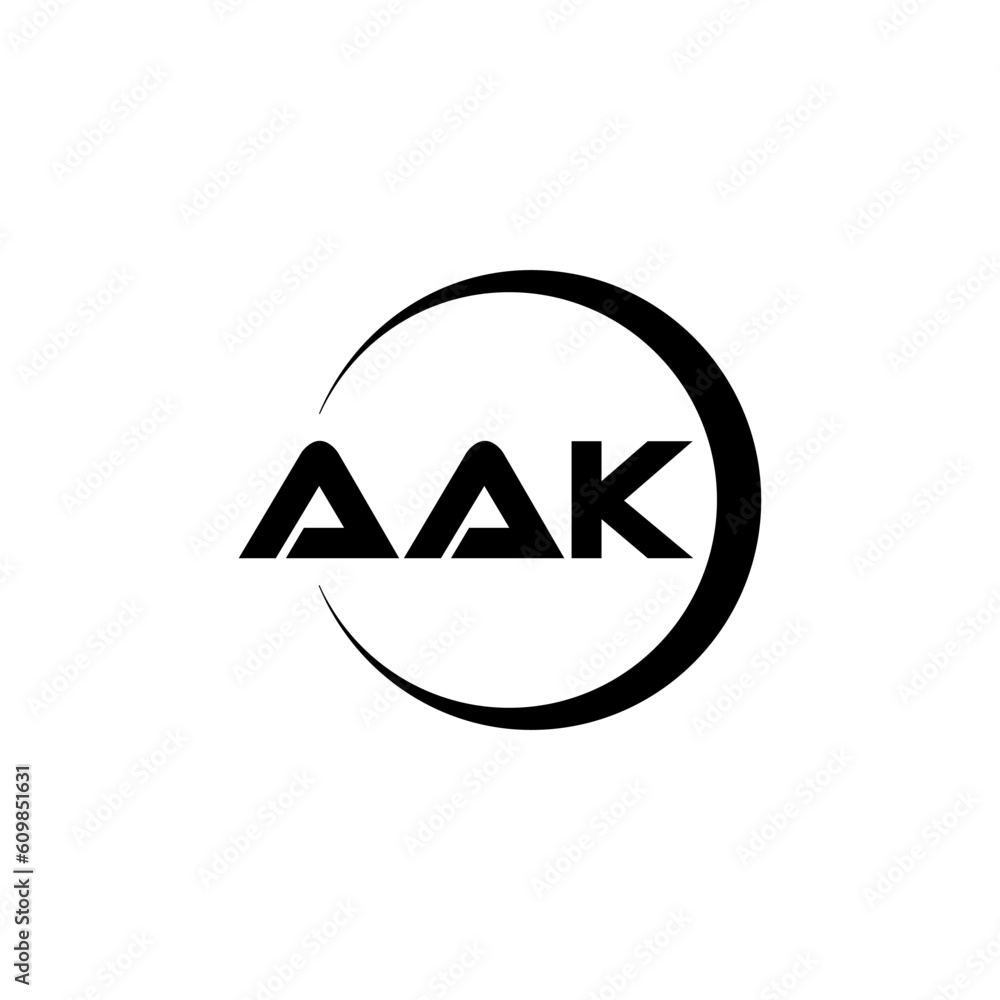 AAK letter logo design with white background in illustrator, cube logo ...