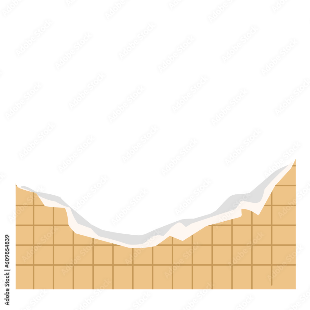 Torn grid paper, aesthetic torn paper Stock Vector | Adobe Stock