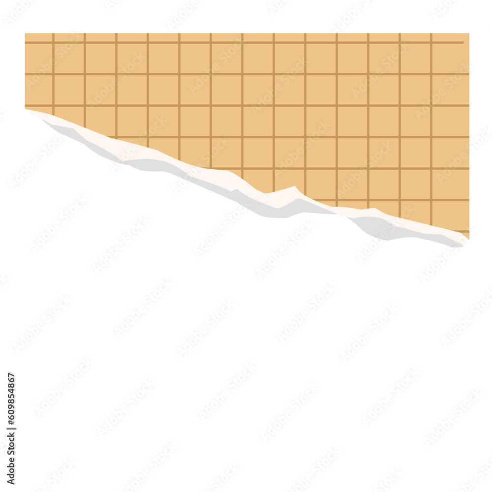 Torn grid paper, aesthetic torn paper Stock Vector | Adobe Stock