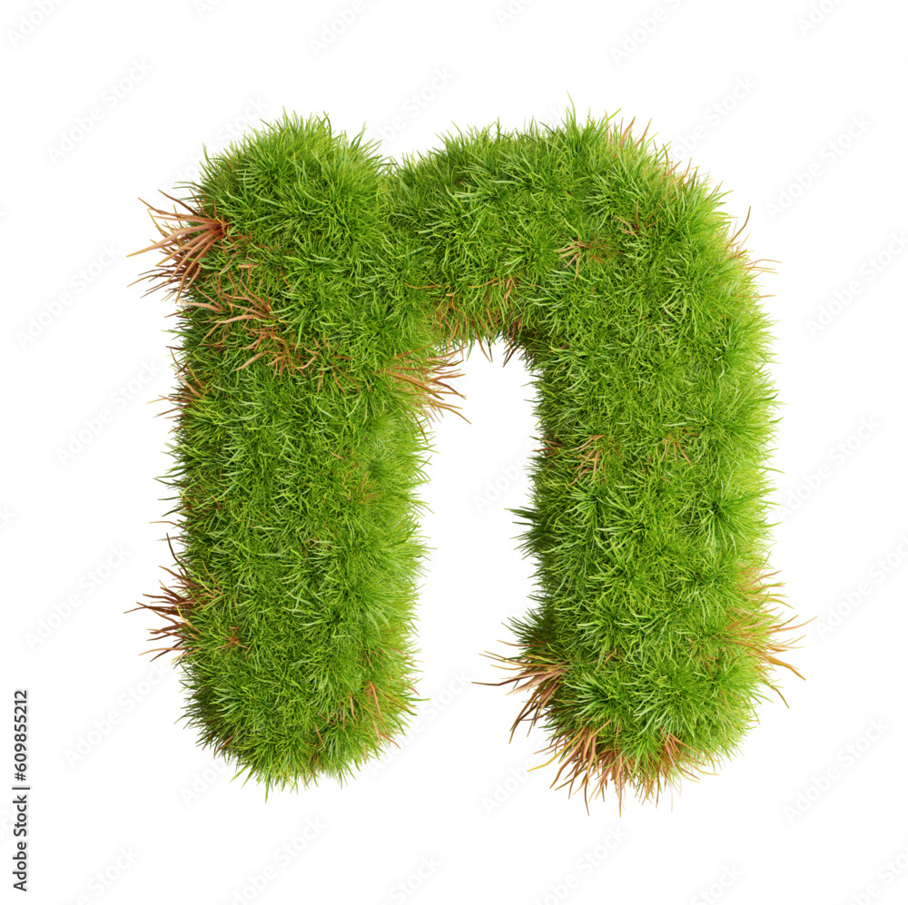 Alphabet 3D design. Capital letter text. Green font isolated white ...