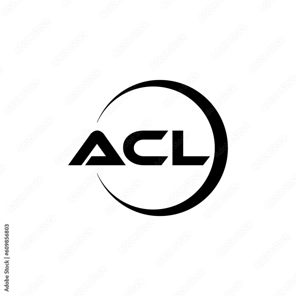 ACL letter logo design with white background in illustrator, cube logo ...