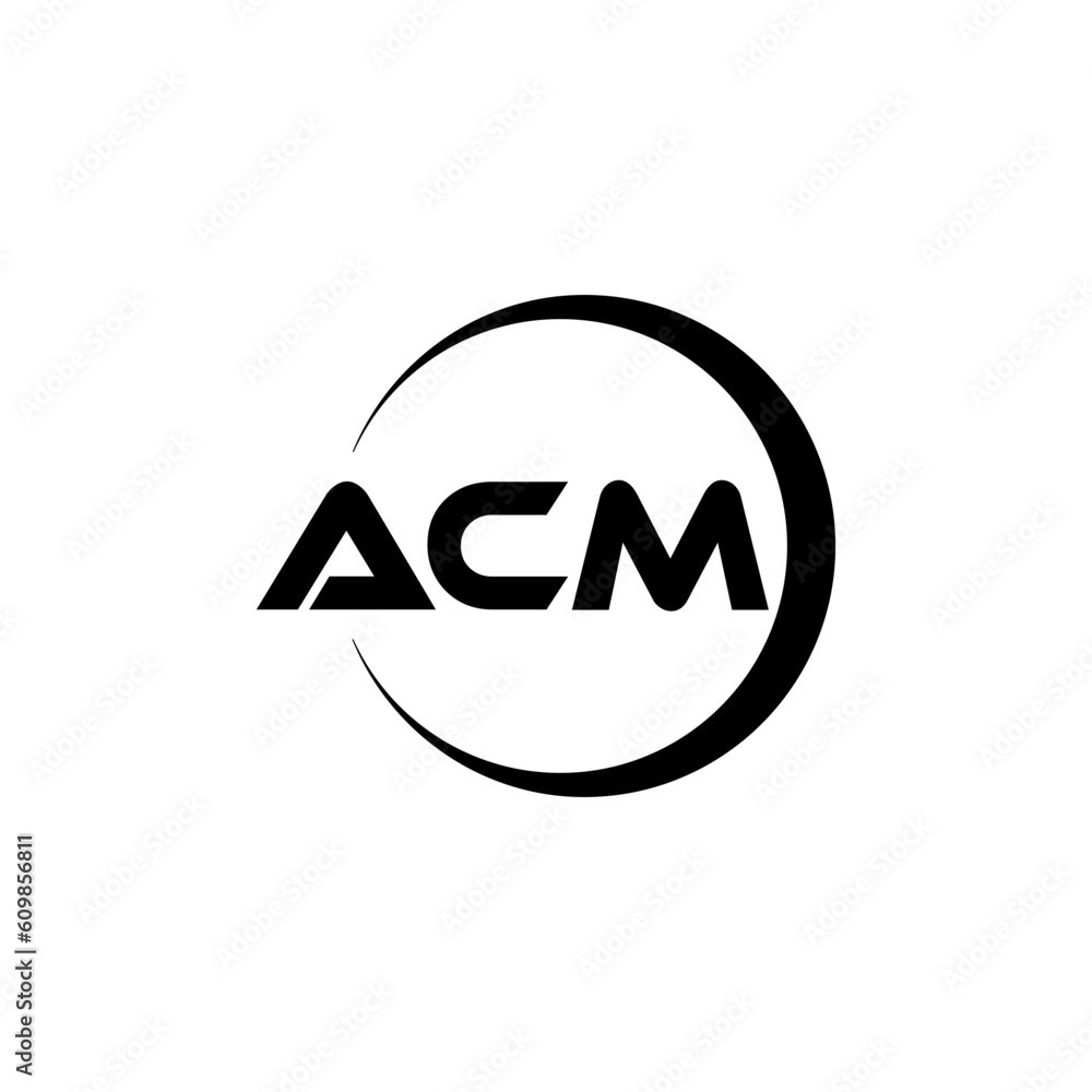 ACM letter logo design with white background in illustrator, cube logo ...