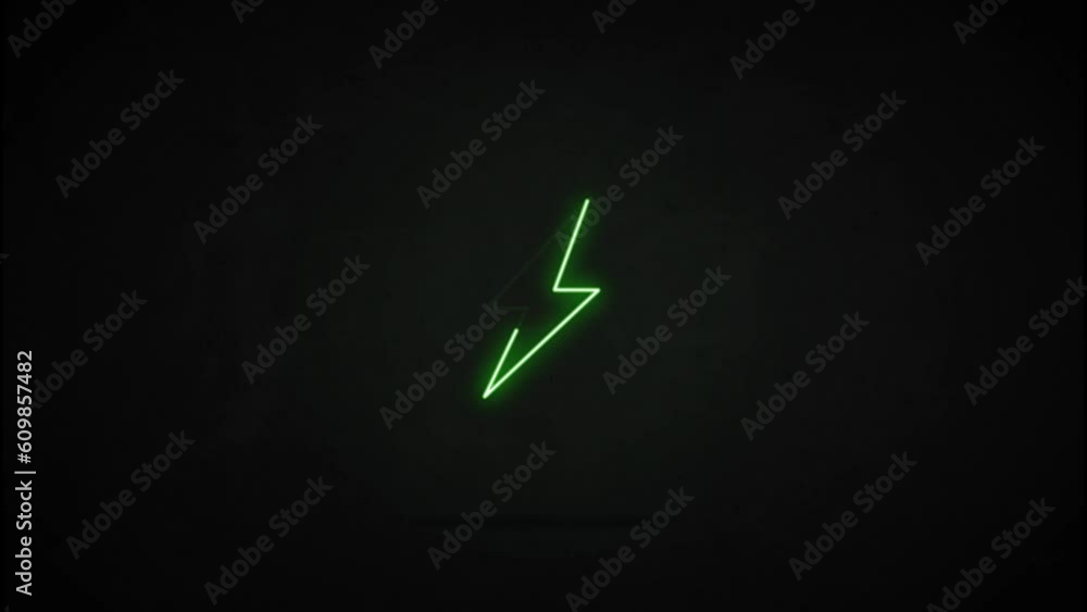 Animated electricity icon loop, clean energy, green energy icon ...