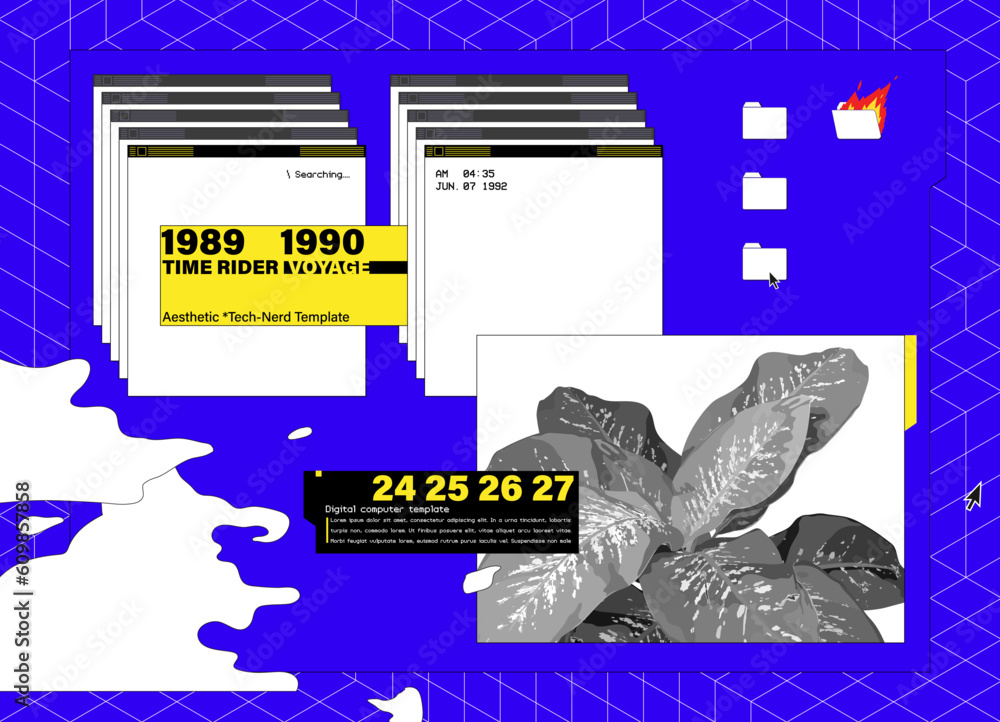 Operation system windows desktop style with mono tropical variegated ...