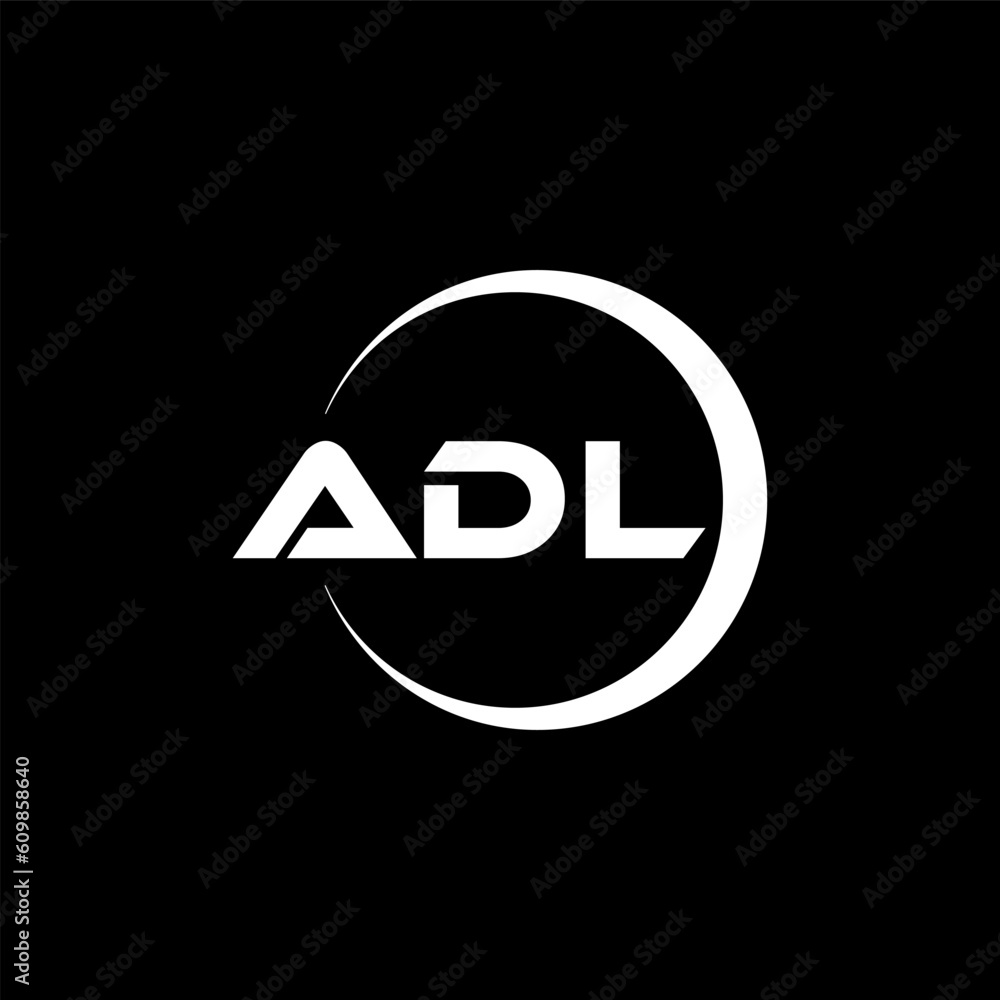 ADL letter logo design with black background in illustrator, cube logo ...