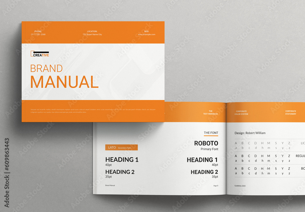 Brand Manual Template Landscape Stock Template | Adobe Stock