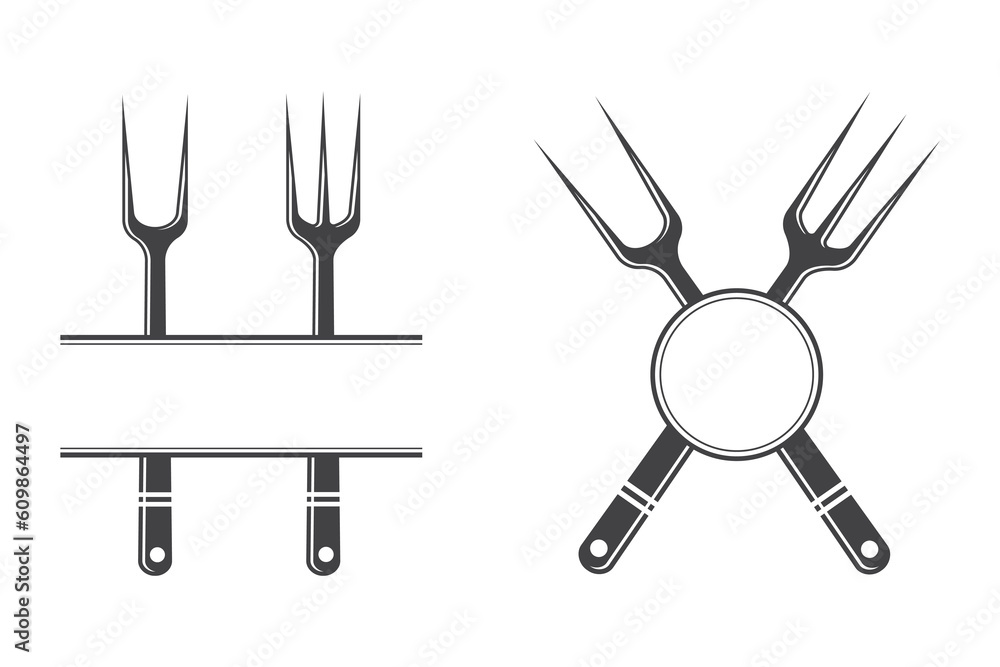 Fork Monogram Vector Fork Silhouette Spoon Vector Restaurant Equipment Clip Art Fork Spoon
