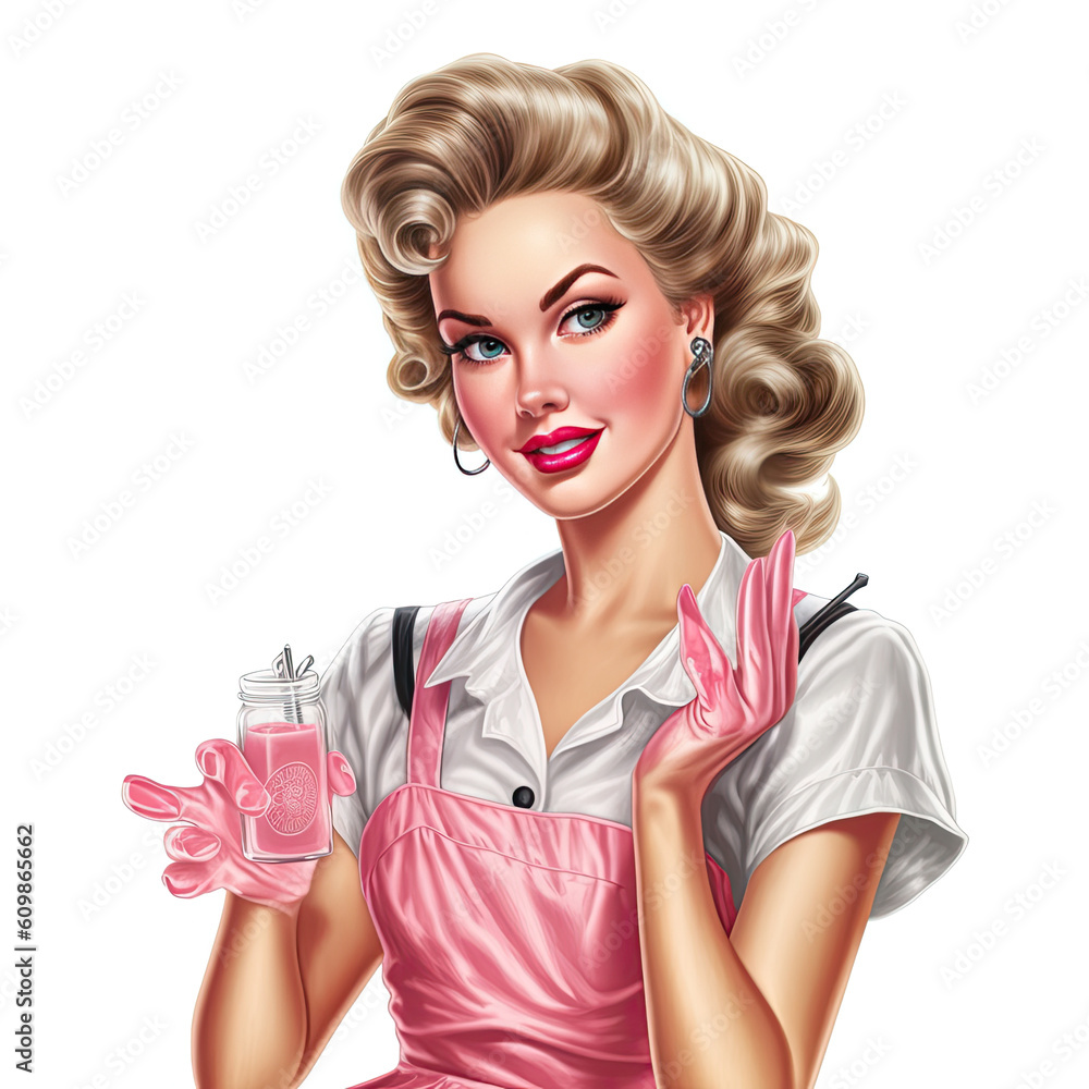 Pretty Sexual Woman Sits On Table In The Kitchen And Smoking Cigarette