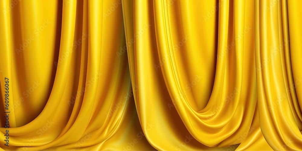 Yellow background, copy space, yellow drapery illustration, noise ...