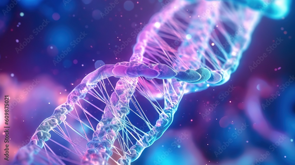 Molecular structure of DNA. Concept of genetics, science and medicine ...