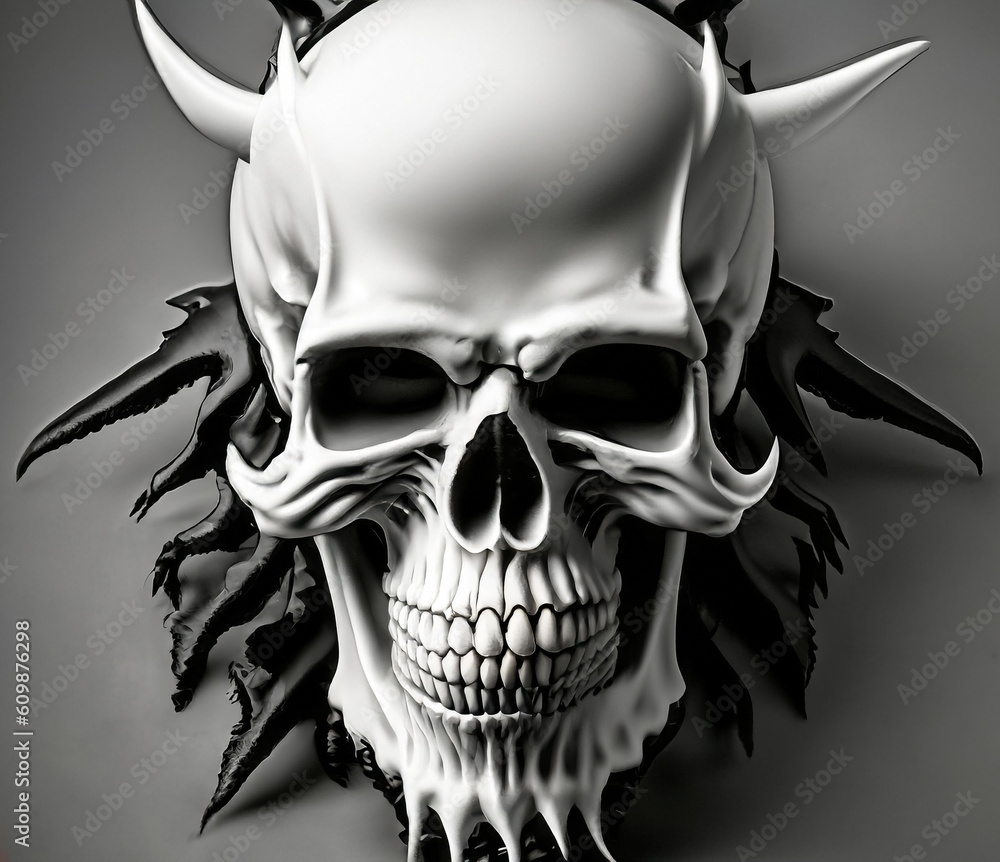 fantasy undead lord pencil sketch detailed long flowing cape evil skull ...