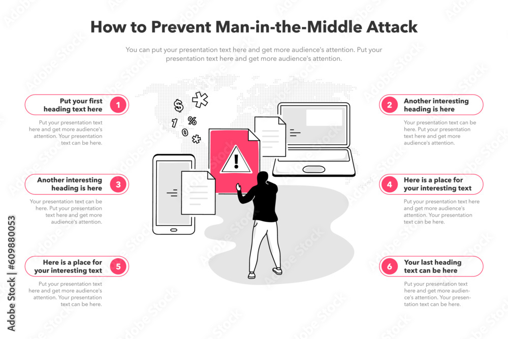 Simple infographic template for how to prevent man-in-the-middle attack ...