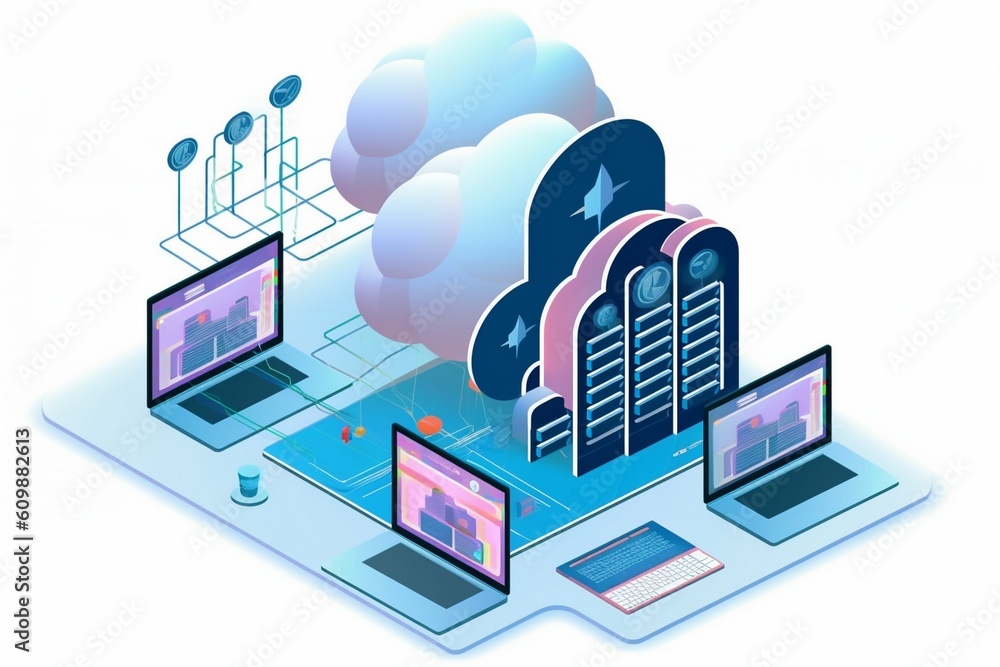 cloud computing concept Data center concept. Modern cloud technologies ...