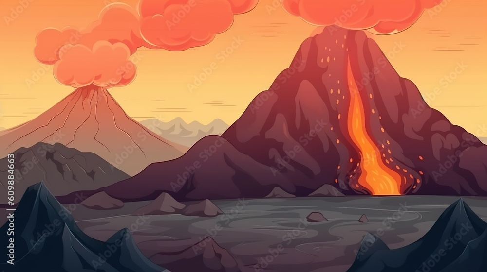 Background the top of the volcano. The peak of the volcano with an ...