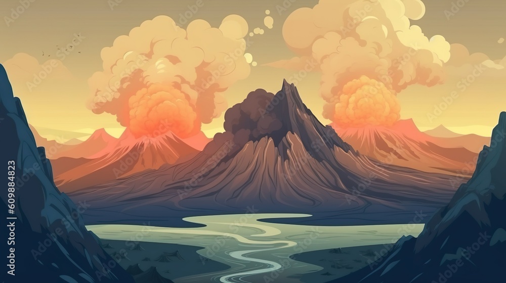 Background the top of the volcano. The pinnacle of the volcano with a ...