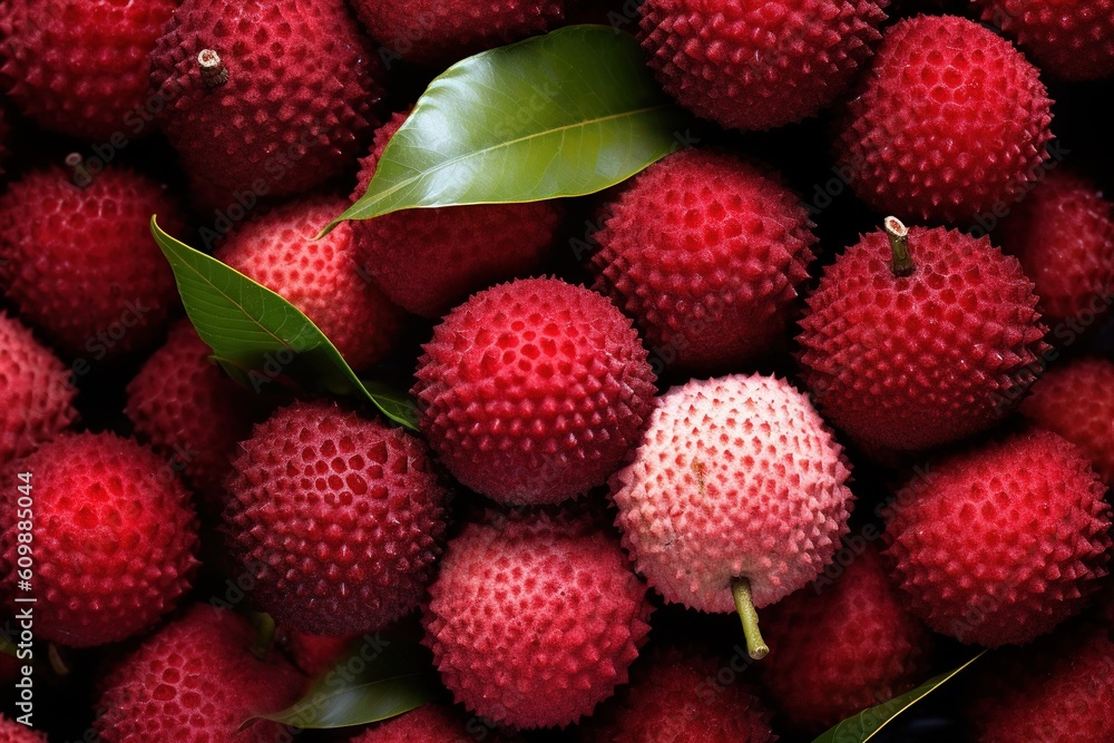 Generative AI, Macro Fresh Juicy of lychee fruit background. Closeup ...