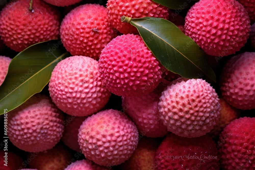 Generative AI, Macro Fresh Juicy of lychee fruit background. Closeup ...